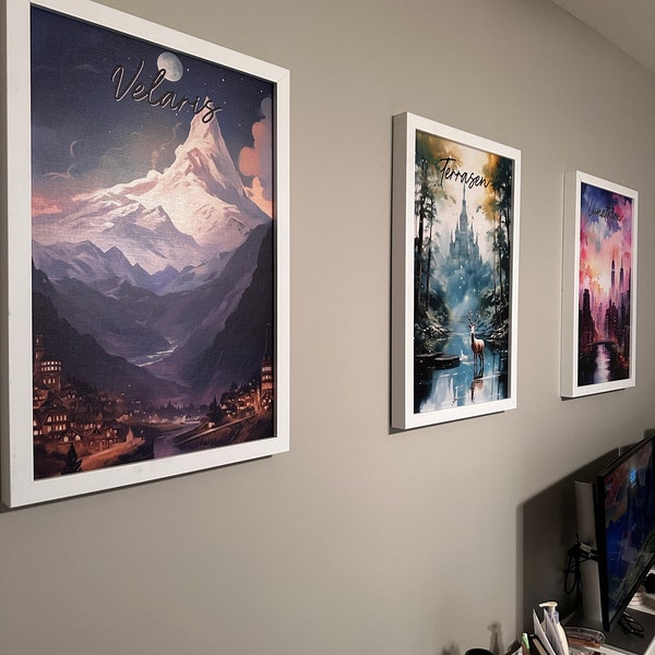 Maasverse World Art Prints: Velaris, Terrasen, Lunathion (digital ...