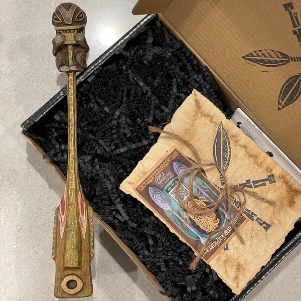 Tiki Swizzle Sticks, Moai and the Cannibal Handmade and Painted Paddle ...