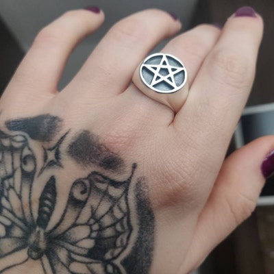 Pentacle Ring Sterling Silver Pentacle Ring ALL SIZES - Etsy