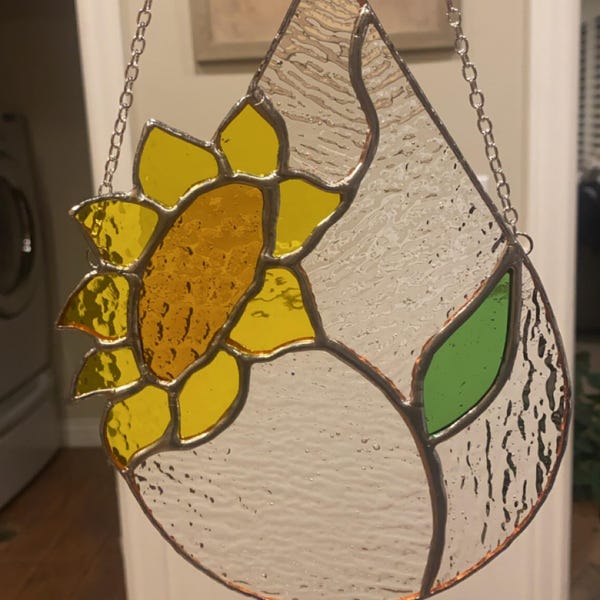 Flower Drop Suncatcher Stained Glass Pattern, Stained Glass Patterns ...
