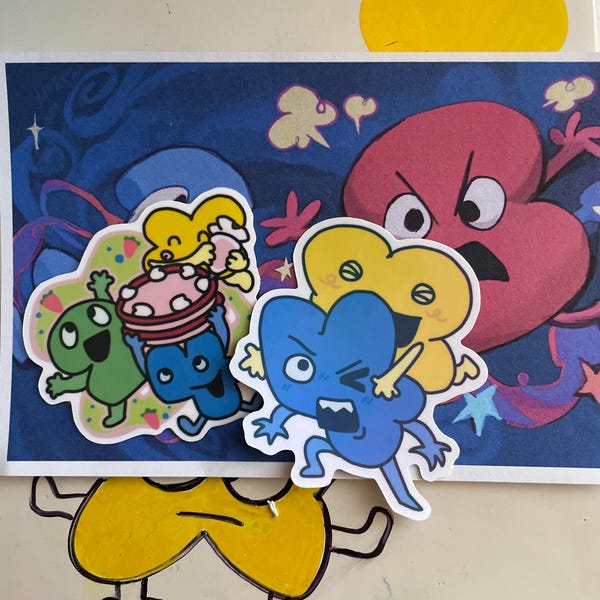 BFB Four & X BFDI Sticker by Puterlovesyou - Etsy