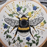 Bee: Hand Embroidery Pattern. Thread Painting Tutorial. PDF Digital ...