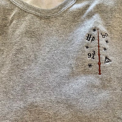 HP Wizard Embroidered Crewneck Sweatshirt HP Embroidery - Etsy