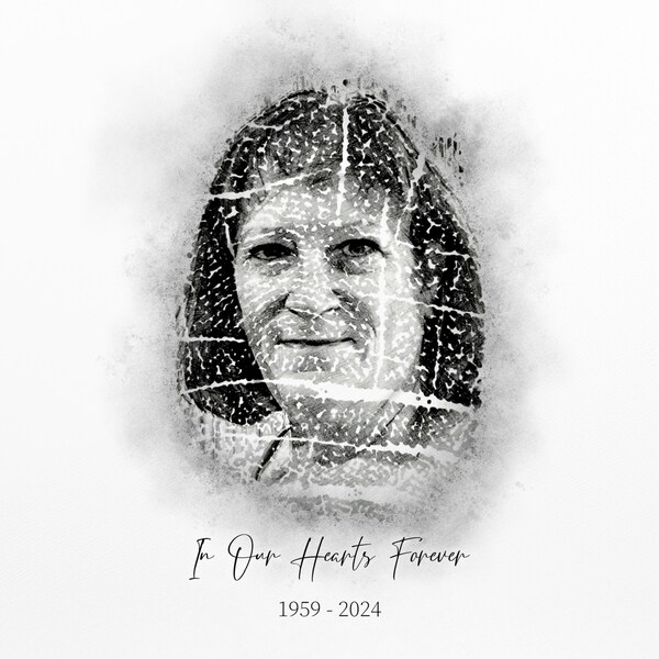 Custom Sketch Photo Fingerprint Portrait, Memorial Gift Picture, Loved ...