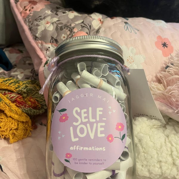 Self-love Affirmation Jar | 100 Wellness Cards - Etsy