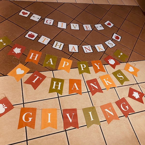 Happy Thanksgiving Printable PDF Banner,fall Banner,printable ...
