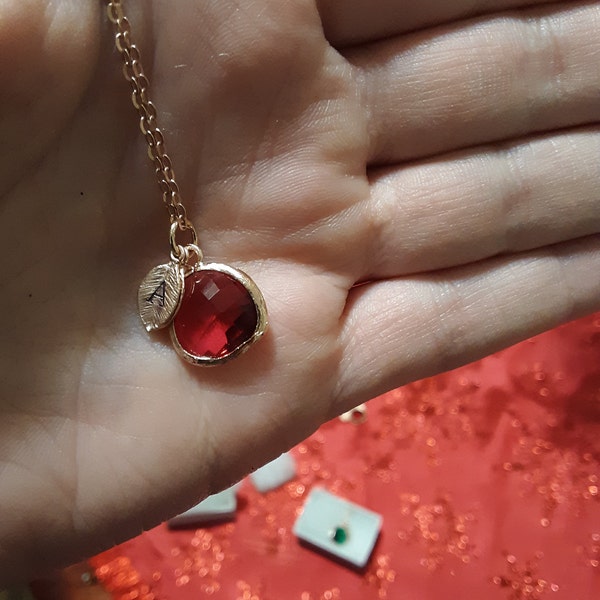 Personalized Ruby Necklace, Bridesmaid Necklace, July Birthstone ...
