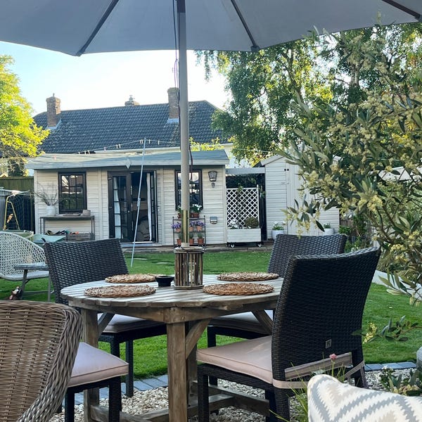 Wooden Garden 1.1 Metre Round Table - Etsy