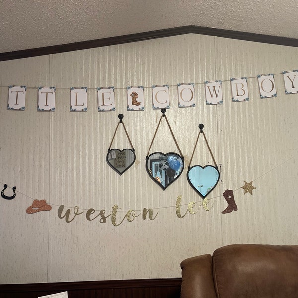 Custom Western Banner, Personalized Banner, Gold Glitter Party ...