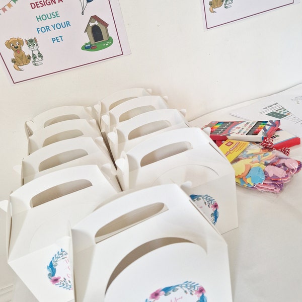 White OR Kraft Carry Handle Boxes - Party Food Gift Box C/P - Etsy UK