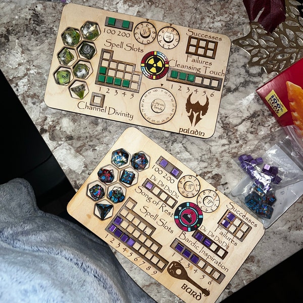 Deluxe Handmade Laser Cut Wooden Bard Class Board for Dungeons and ...