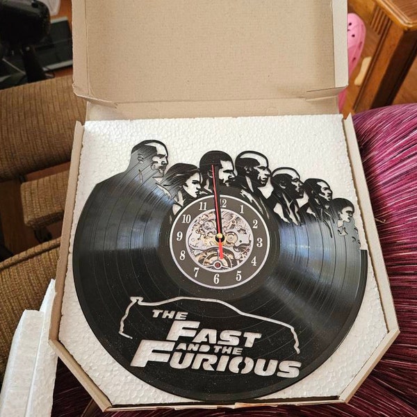 Fast and Furious Vinyl Record Clock, Wall Art for Car Lover, Original ...