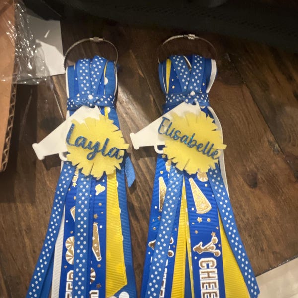 Cheerleading Bag Tag With Ribbon Tassel | Gym Bag Accessory ...