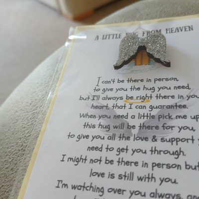 Pocket Hug From Heaven Pocket Token Bereavement Gift Keepsake Memorial ...