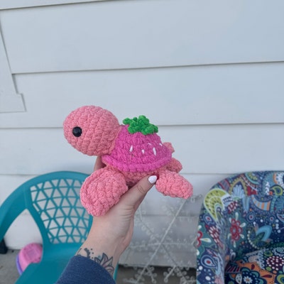 Crochet Mini Strawberry Turtle Pattern PDF Download Beginner Friendly ...