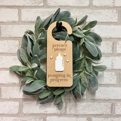 Pumping in Progress Sign, Pumping Door Hanger, Sign for Pumping at Work ...