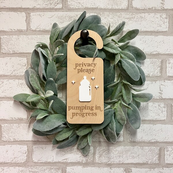 Pumping in Progress Sign, Pumping Door Hanger, Sign for Pumping at Work ...