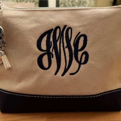Monogram Make up Bag Monogrammed Makeup Canvas Bag Monogrammed Make up ...