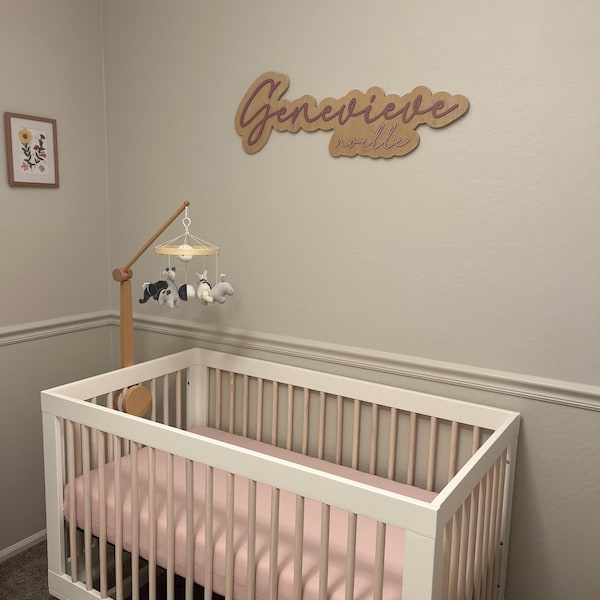 Large Wood Name Sign, Nursery Name Sign, Girl Name Sign, Above Crib ...