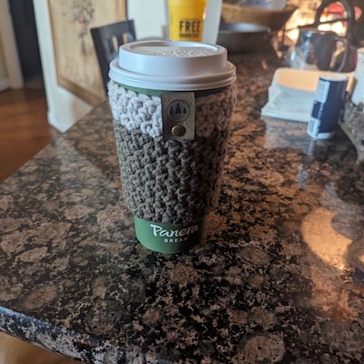 Coffee Cup Sleeve, Crochet Cup Cozy, Knit Hot Drink Sleeve, Reusable ...