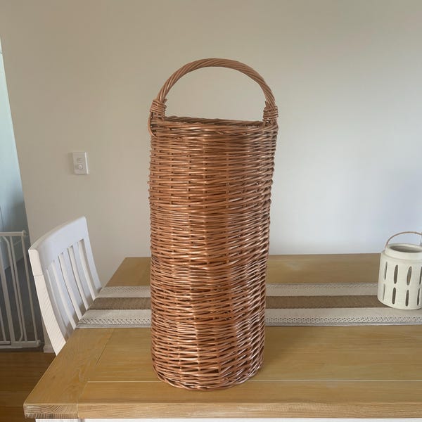 Shallow Laundry Basket, Handwoven Storage Basket, Oval Laundry Basket ...