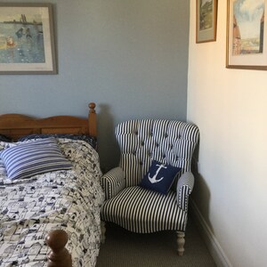 Duck Egg Flowers and Bird Print Armchair Chair/bedroom Chair | Etsy