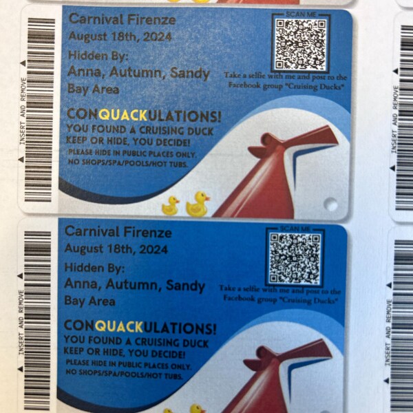 Customized Cruising Duck Tags: Carnival Cruise Valentines Day Tags - Etsy