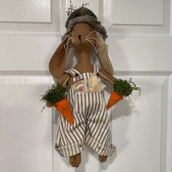 Primitive Bunny Rabbit Pattern Bobbie the Little Farmer Bunny PDF ...