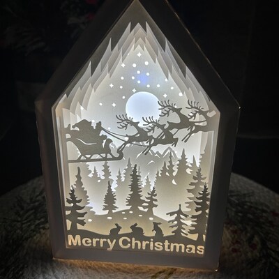 Pack 4 Christmas Lanterns Shadow Box SVG, Silhouette Studio Templates ...