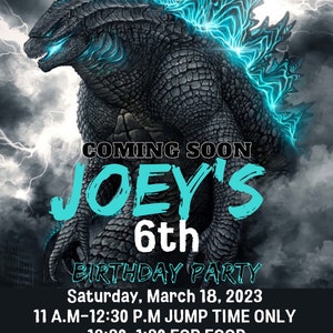 Godzilla Welcome Sign Godzilla Birthday King of Monsters Digital ...