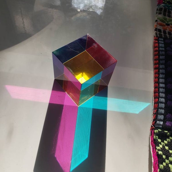 Newtons Tower CMY Cubes Rainbow Acrylic Tumbling Tower Rectangle ...