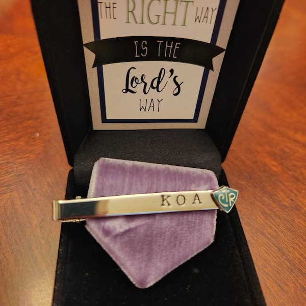 LDS Boy Baptism Tie Clip Gift - Personalized CTR - Faith - Water Wave ...