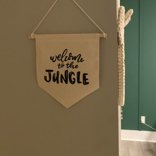Roar Canvas Banner | Neutral Safari Nursery Decor | Jungle Wall Decor ...