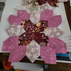 Elongated Hexagon EPP Template, Crosses English Paper Piecing Template ...