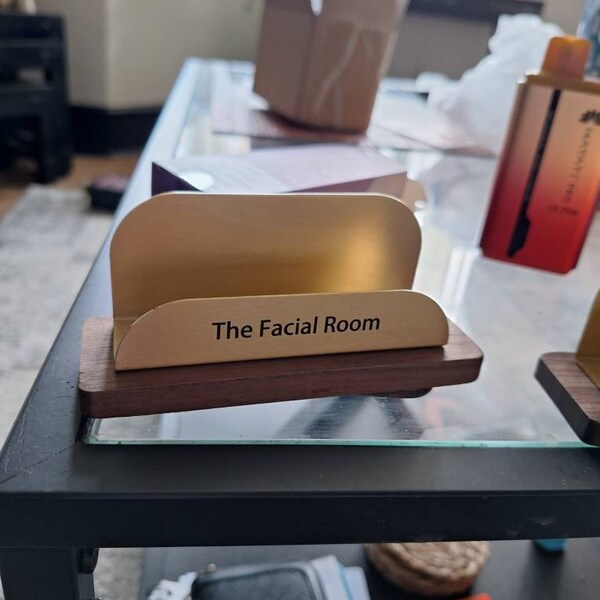 Personalized Business Card Holder, Multi-shaped Walnut Desk Storage ...