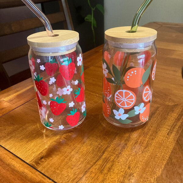 Boho Blueberry Beer Can Glass, Beer Can Glass, Beer Glass, Libbey Glass ...