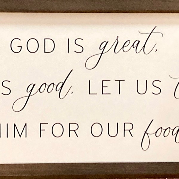 Dining Room Wall Decor | God is Great and God is Good Sign | Sign for ...