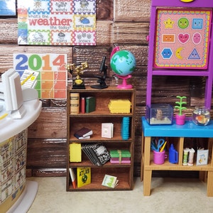 Miniature Wooden Bookshelf 1:12 Scale Dollhouse Library Doll Books - Etsy