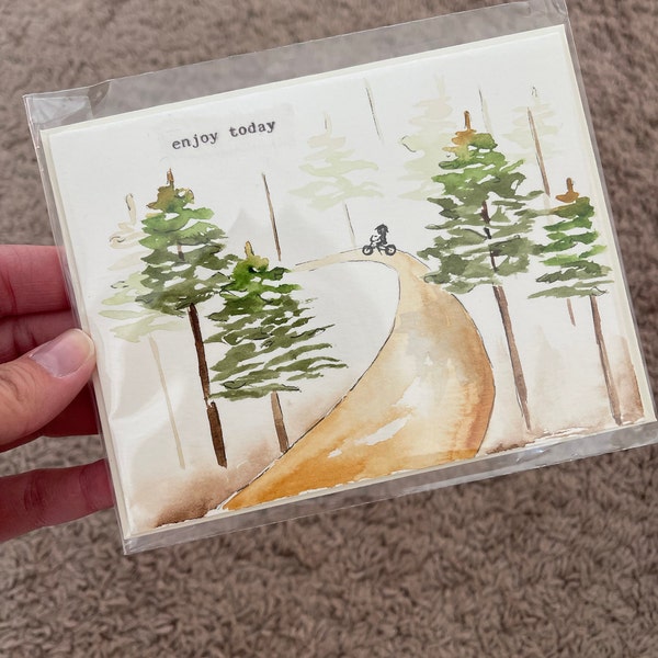 Trail Runner Card, Trail Running Card, Running Card, Hand Painted Card ...