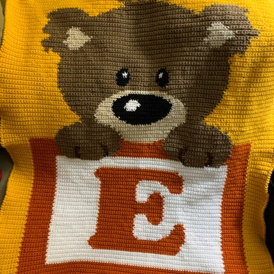 INSTANT DOWNLOAD Teddy Bear Crochet Crochet Alphabet Graphgan Afghan ...