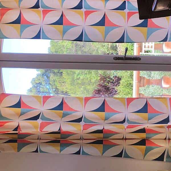 Retro Curtains, Decorative Boho Curtain, Mid Century Pattern Curtains ...