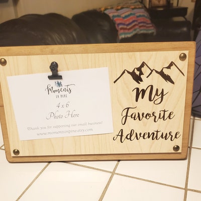 My Favorite Adventure Rustic Picture Frame, Mountain Frame, Engraved ...