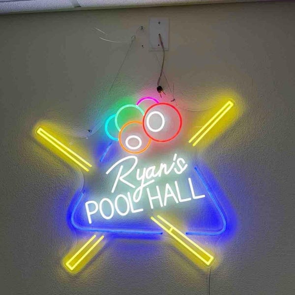 Pool Hall Neon Sign Pool Hall Led Sign Billiards Led Light Custom Neon ...