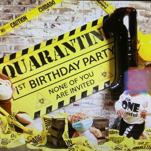 Quarantine First Birthday Vinyl Banner Sign Free - Etsy