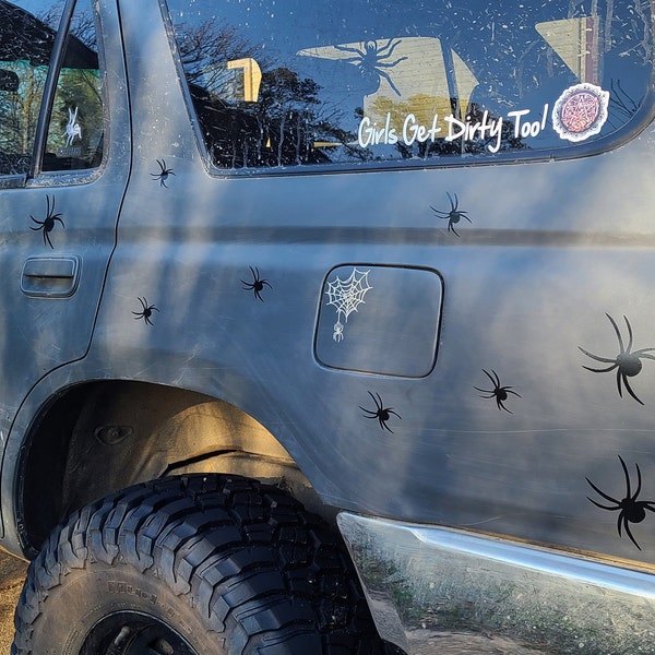 Web Spiders 6 Large 12 Samller Decals Stickers L-3x4 S-1.5x2.5 Any ...