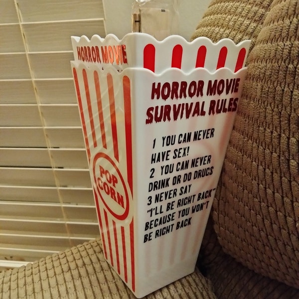 Personalized Popcorn Horror Movie Container - Etsy