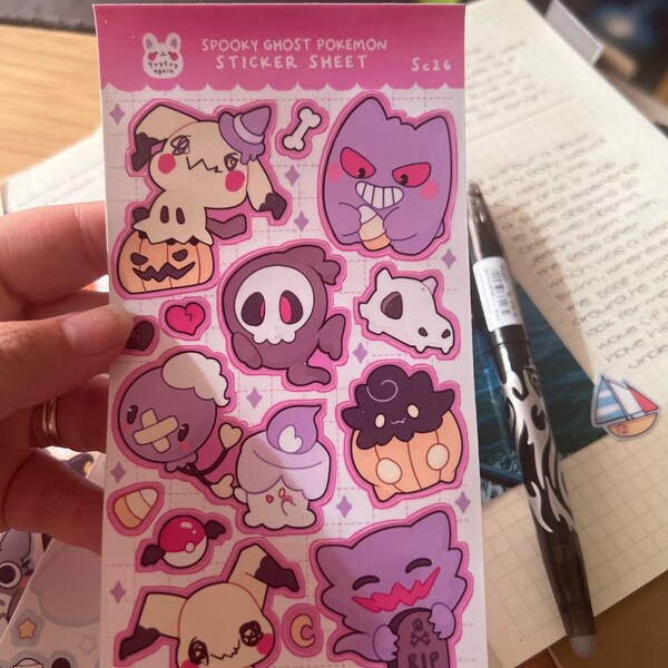 Ghost Pokemon Glossy Sticker Sheet Including Mimikyu Gengar Litwick ...