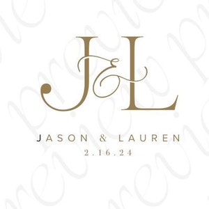 Wedding Monogram Design Couple Logo, Wedding Branding Monogram Template ...