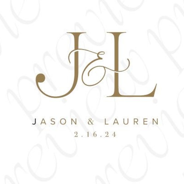 Wedding Monogram Design Couple Logo, Wedding Branding Monogram Template ...