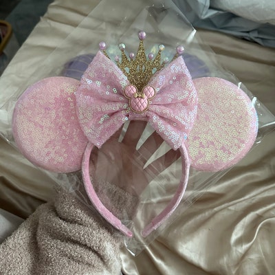 Pink Mickey Ears With Gold Crown, Mickey Ears, Minnie Ears, Princess ...